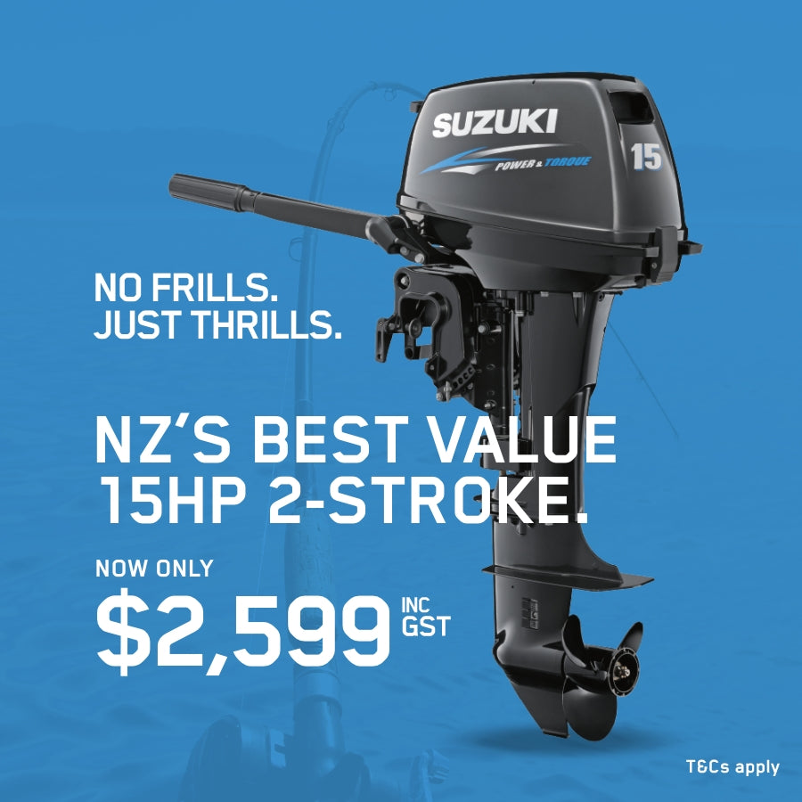 SUZUKI DT15 (2 STROKE) OUTBOARD – Hawke's Bay Marine